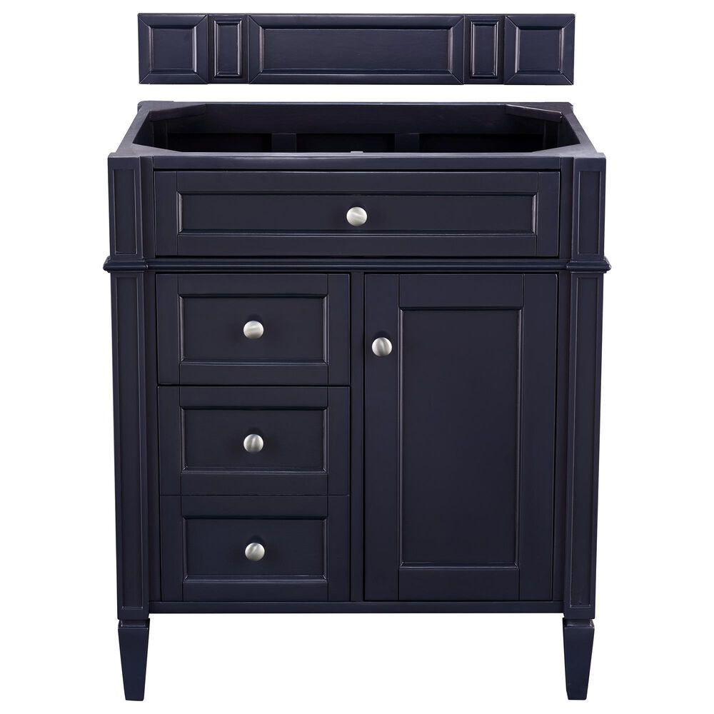 James Martin Brittany 30" Single Bathroom Vanity in Victory Blue with 3 ...