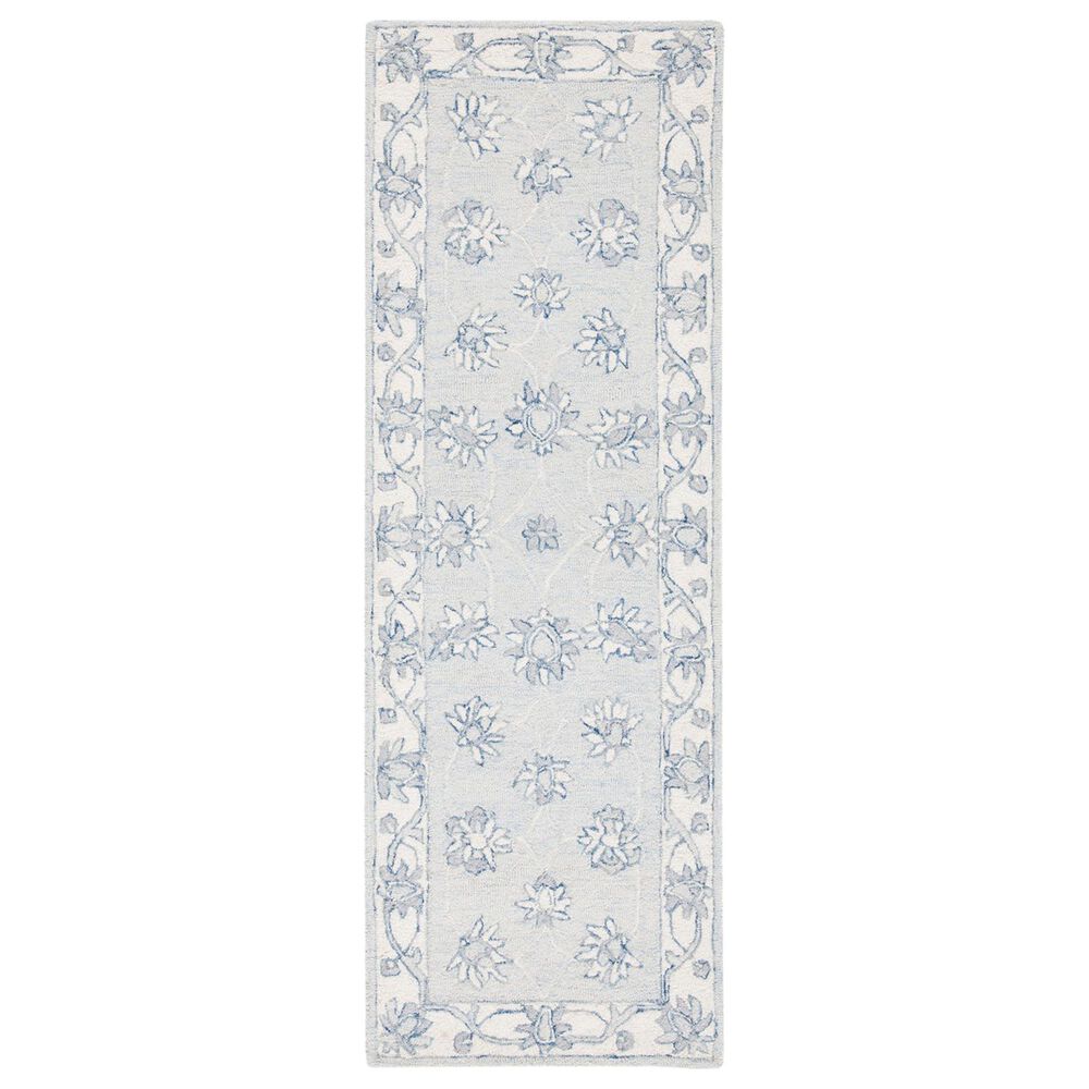 Safavieh Micro-Loop Traditional 2'3" x 7' Light Blue and Ivory Runner | NFM