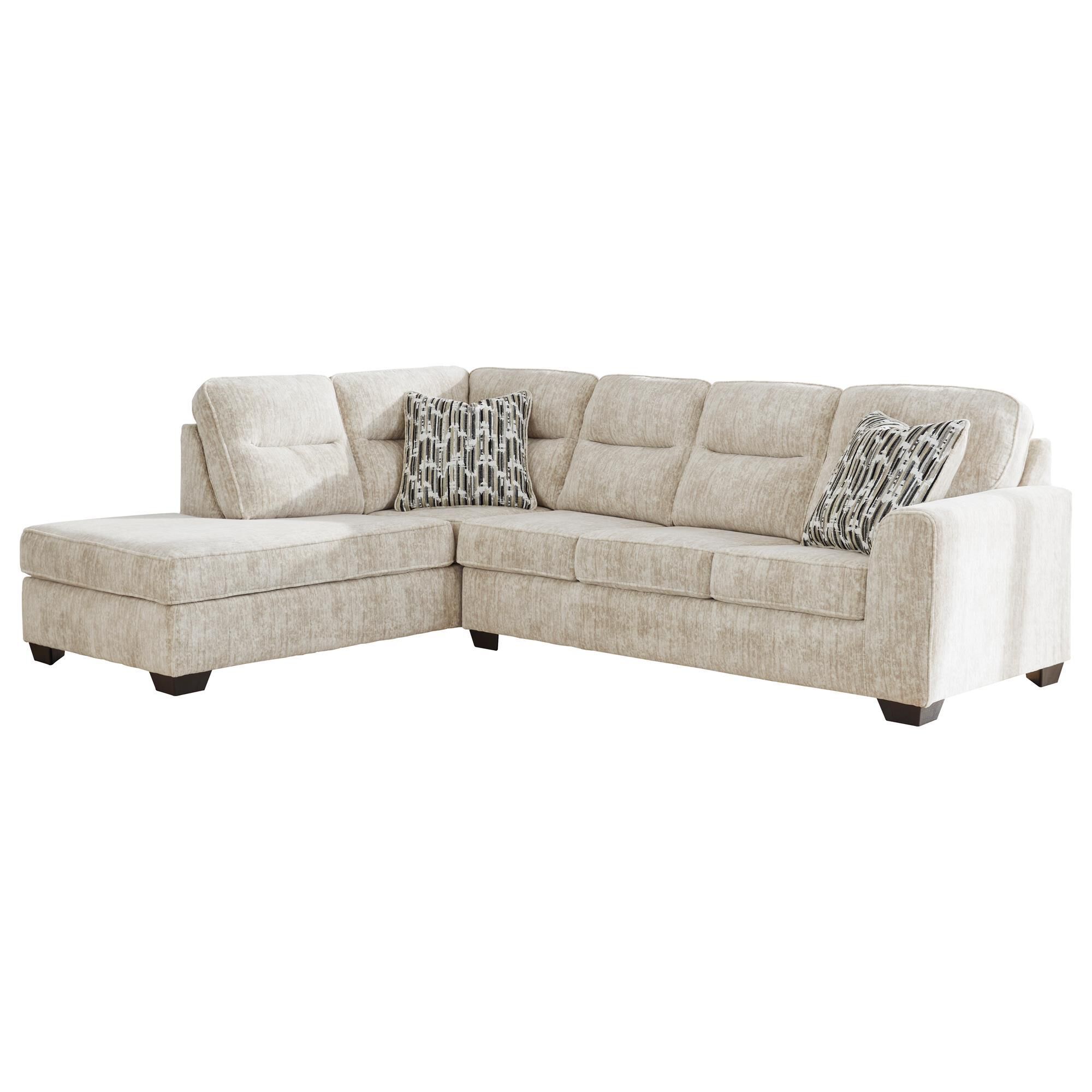 Ashley Lonoke 2 Piece Left Facing Sectional with Chaise in Parchment NFM
