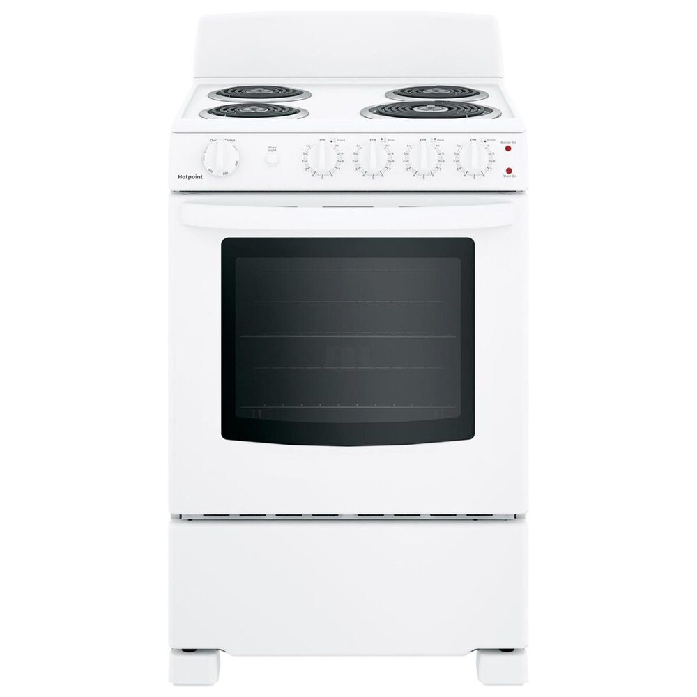 Hotpoint 24" Front-Control Electric Range in White | Nebraska Furniture ...