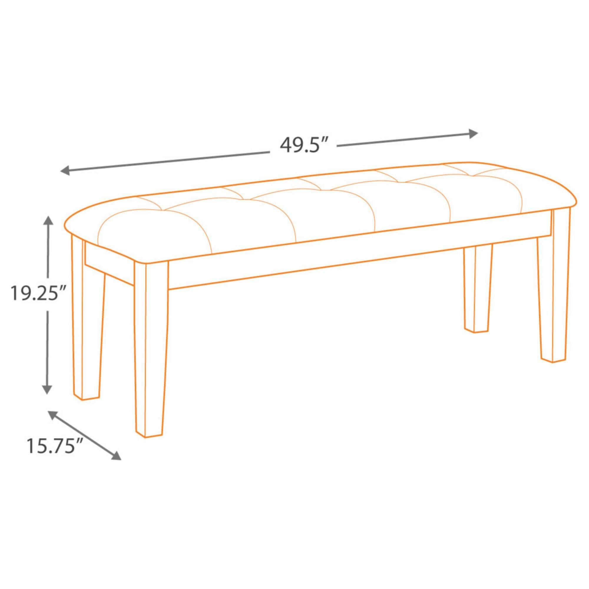 Signature Design by Ashley Haddigan Large Upholstered Dining Room Bench in Dark Brown Nebraska Furniture Mart