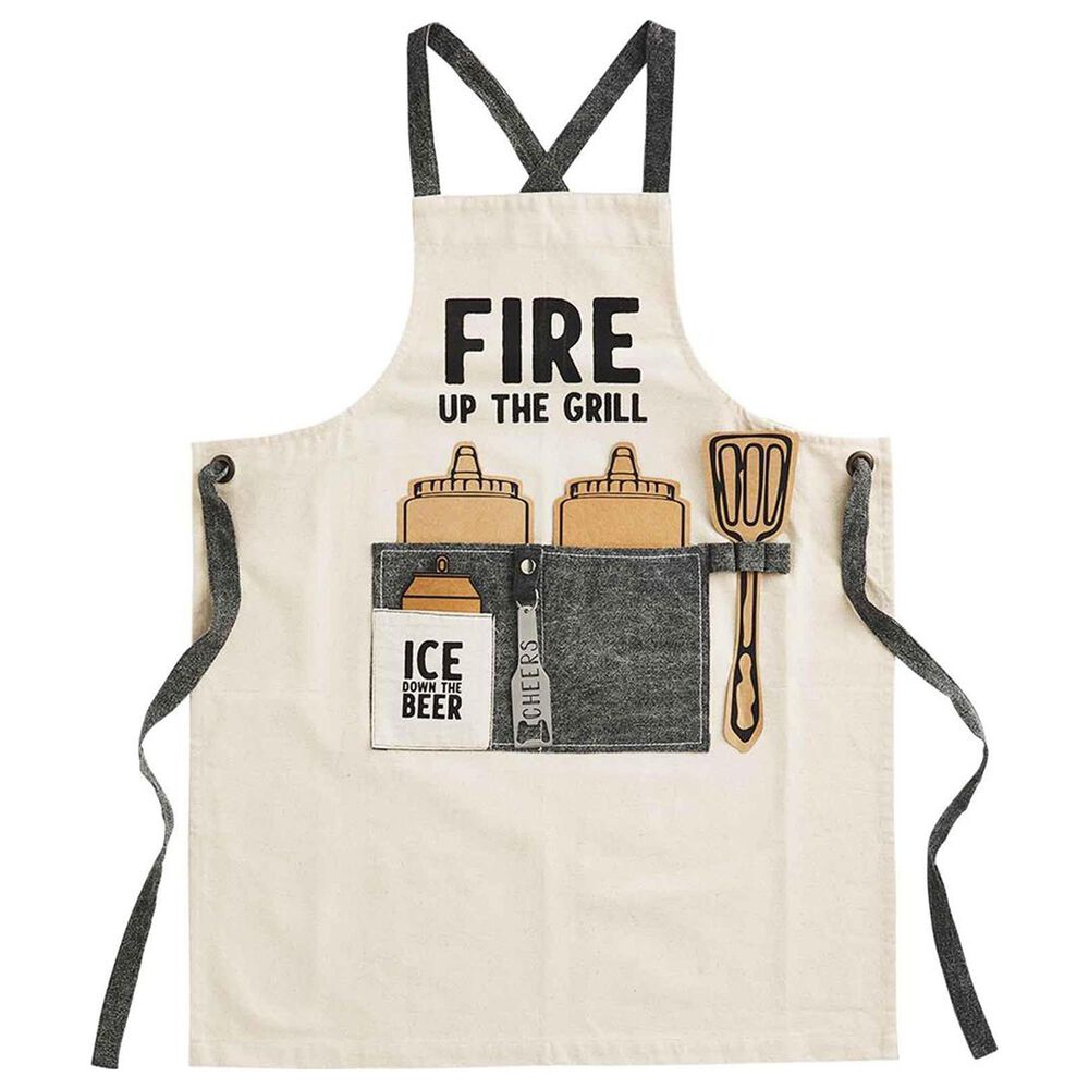 Mud Pie Circa Fire Up the Grill Apron in Cream | Shop NFM