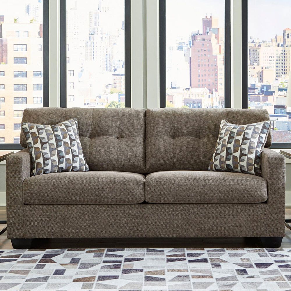 Signature Design by Ashley Mahoney Stationary Sofa in Chocolate | NFM