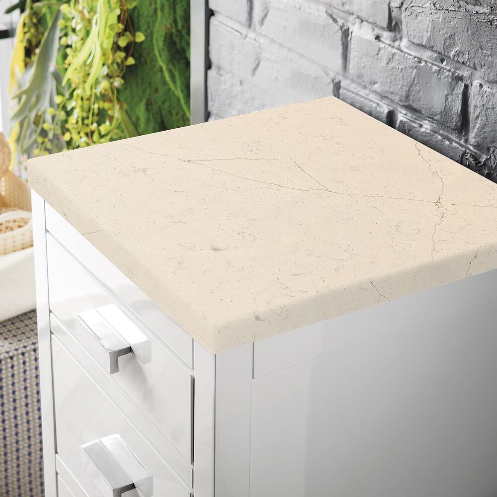 James Martin Addison 15" Base Cabinet in Glossy White with 3 cm Eternal ...