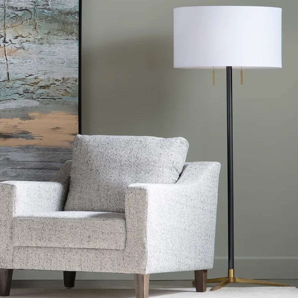 Crestview Collection Veda Floor Lamp in Blackened Bronze and Brass ...