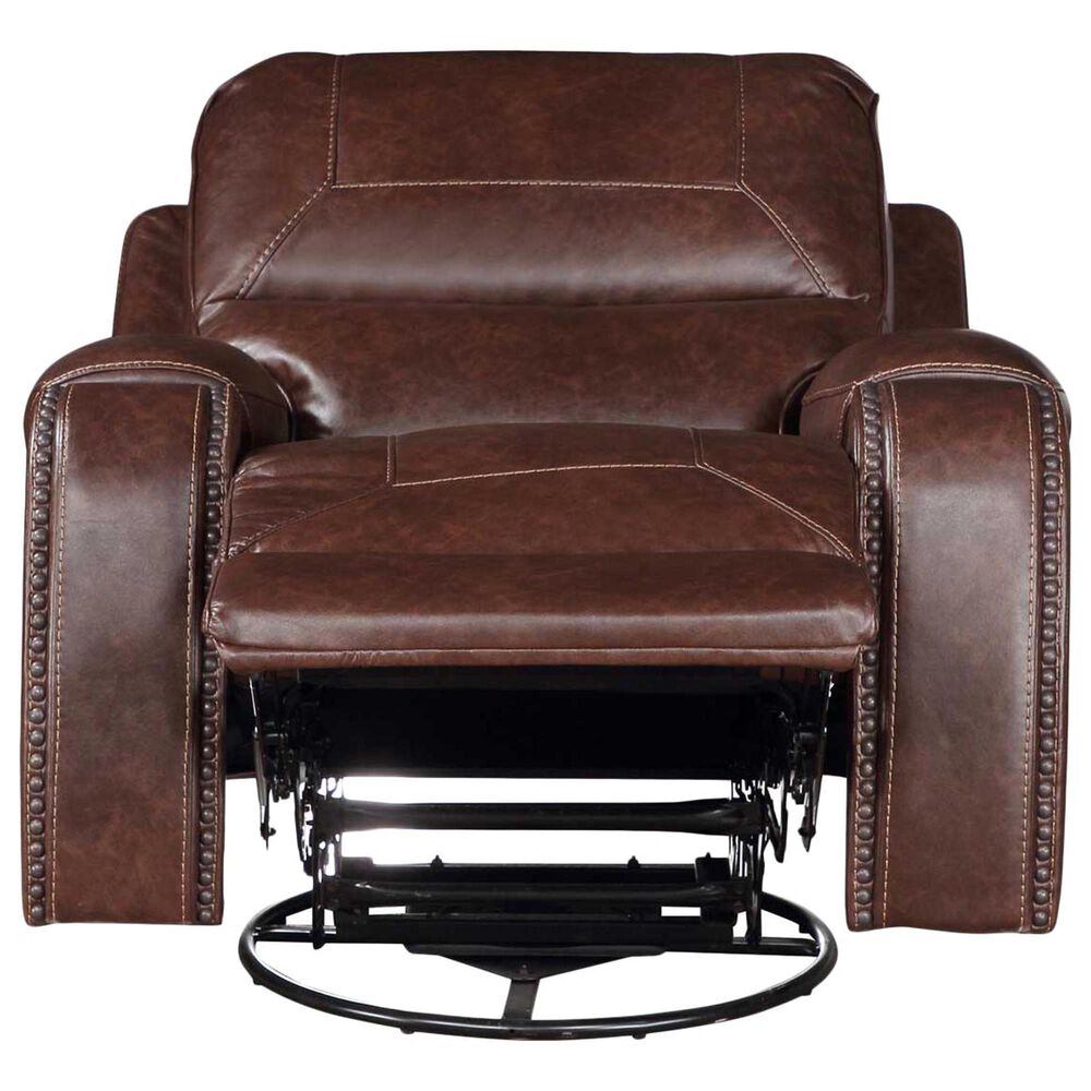 Steve Silver Keily Manual Swivel Glider Recliner in Brown | NFM