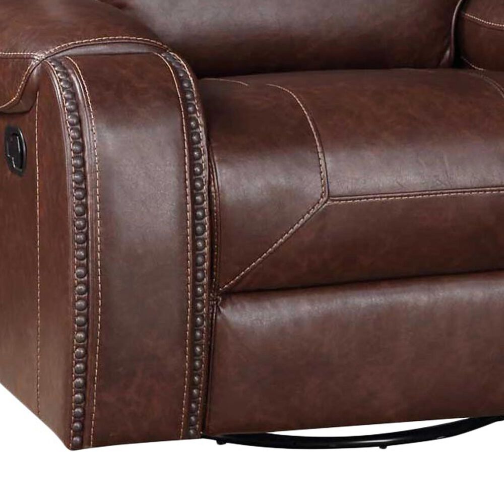 Steve Silver Keily Manual Swivel Glider Recliner in Brown | NFM