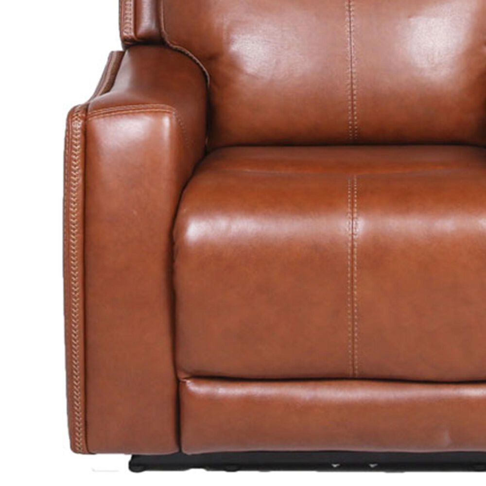 Crystal City Natalia Leather Power Recliner with Headrest in Coach | NFM