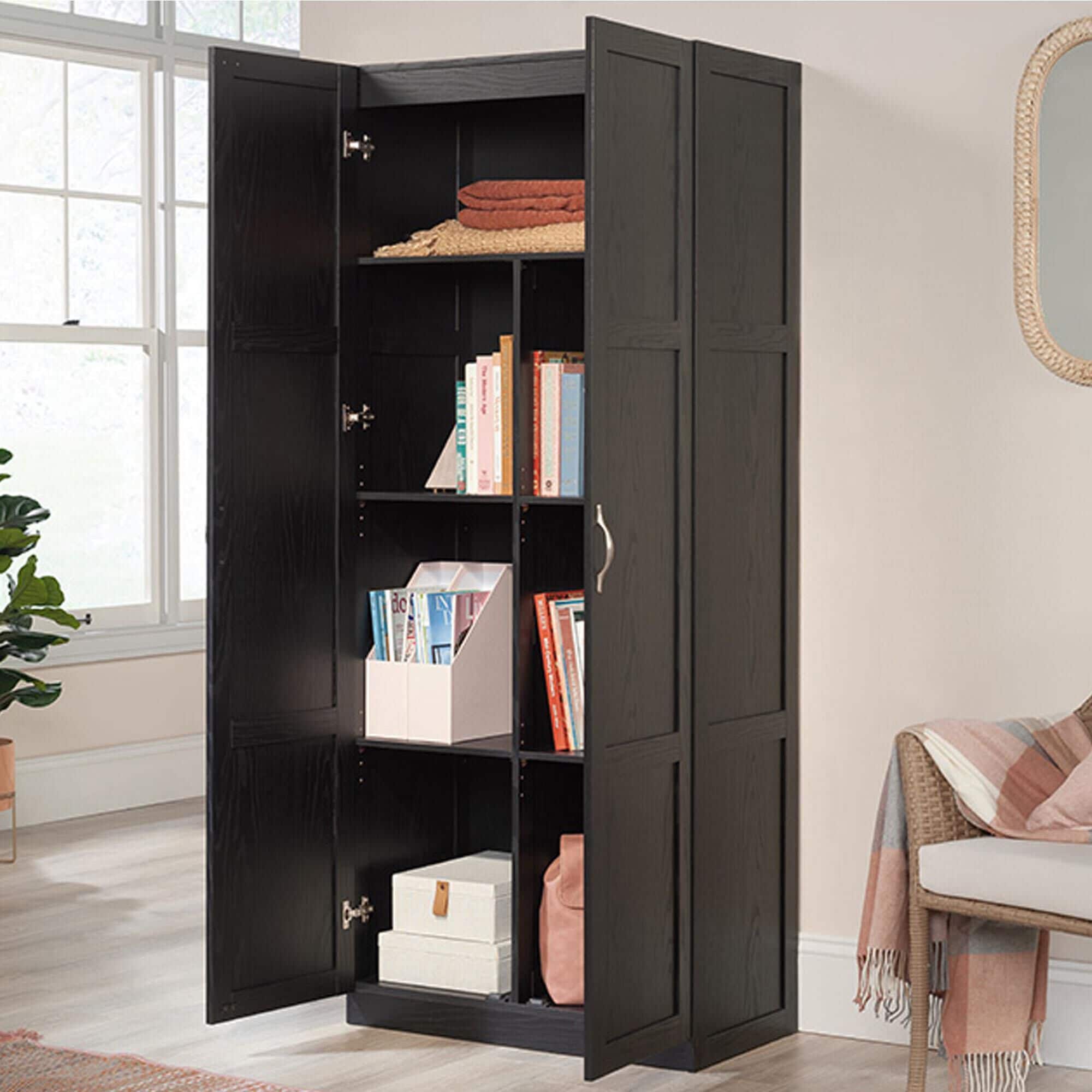 Large black storage cabinet store