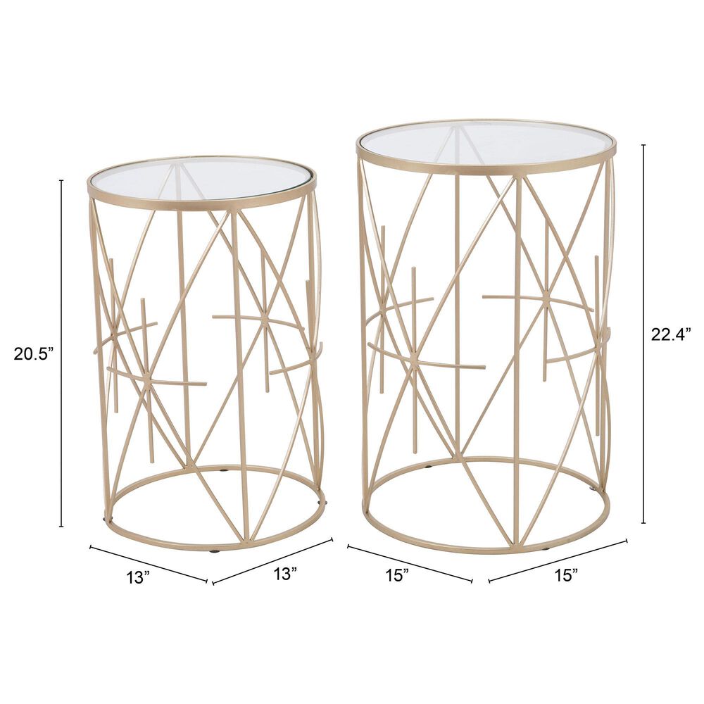 Zuo Modern Hadrian Side Table in Gold (Set of 2) | NFM