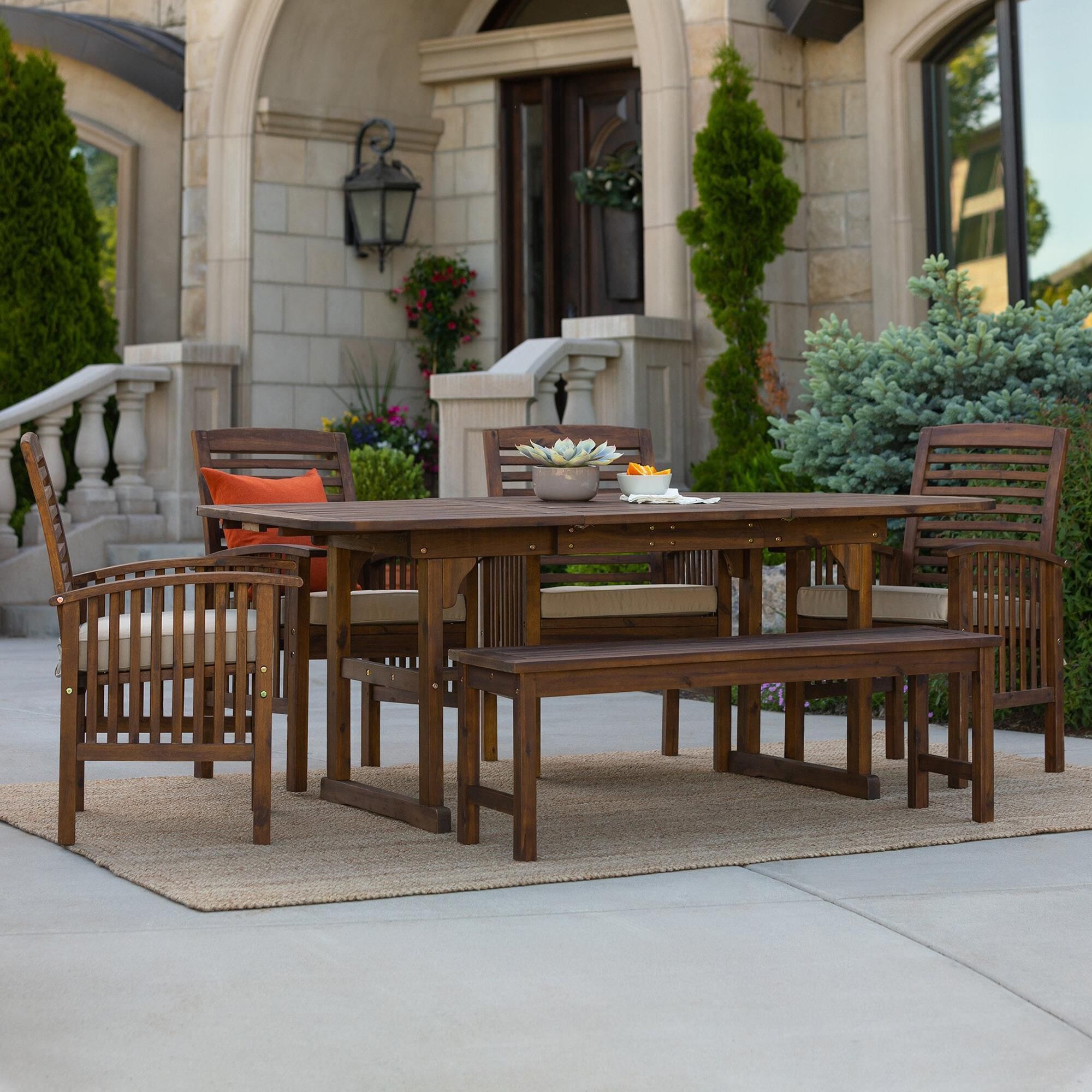 Brown patio dining set store