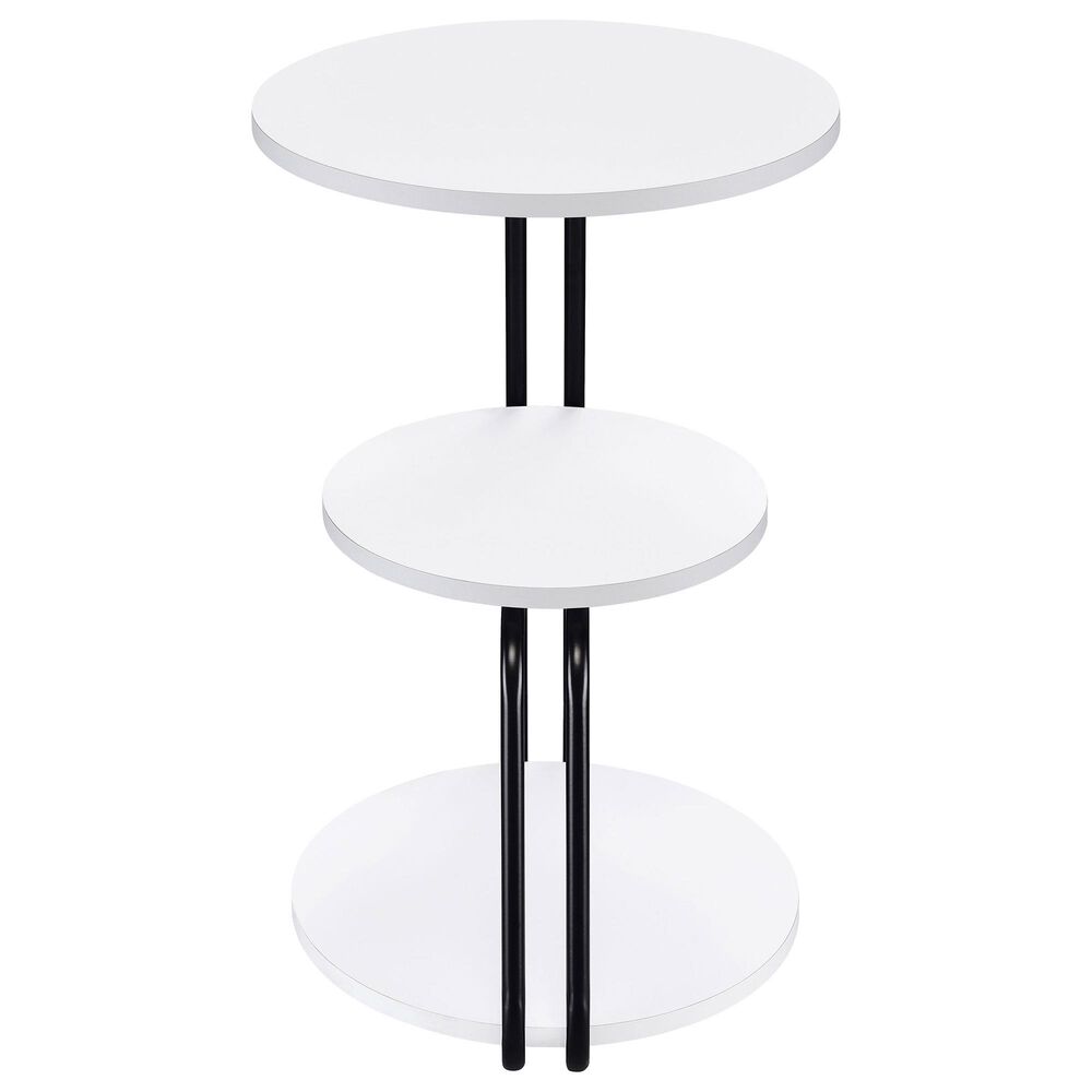 Pacific Landing Hilly 3-Tier Side Table in White and Black | Shop NFM