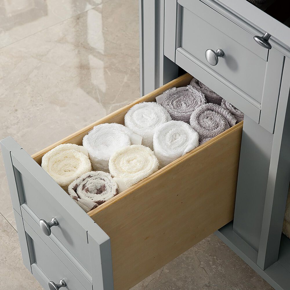James Martin Brittany 30" Single Bathroom Vanity in Urban Gray with 3 cm Eternal Marfil Quartz ...