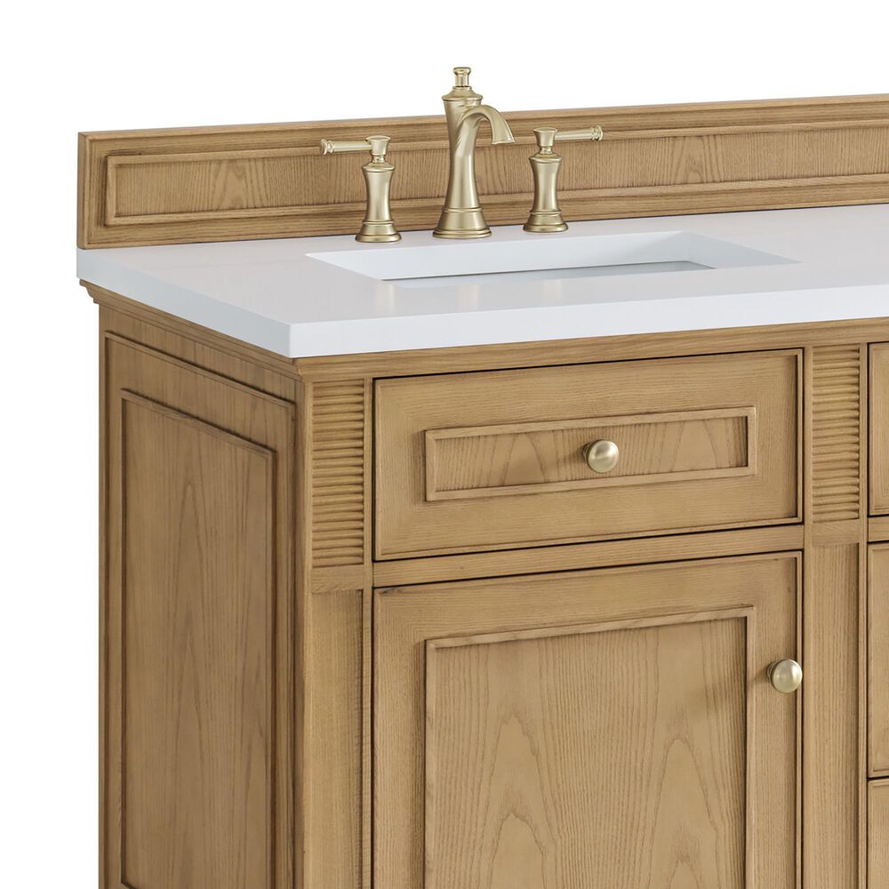 James Martin Lorelai 60" Double Vanity in Light Natural Oak with Single ...