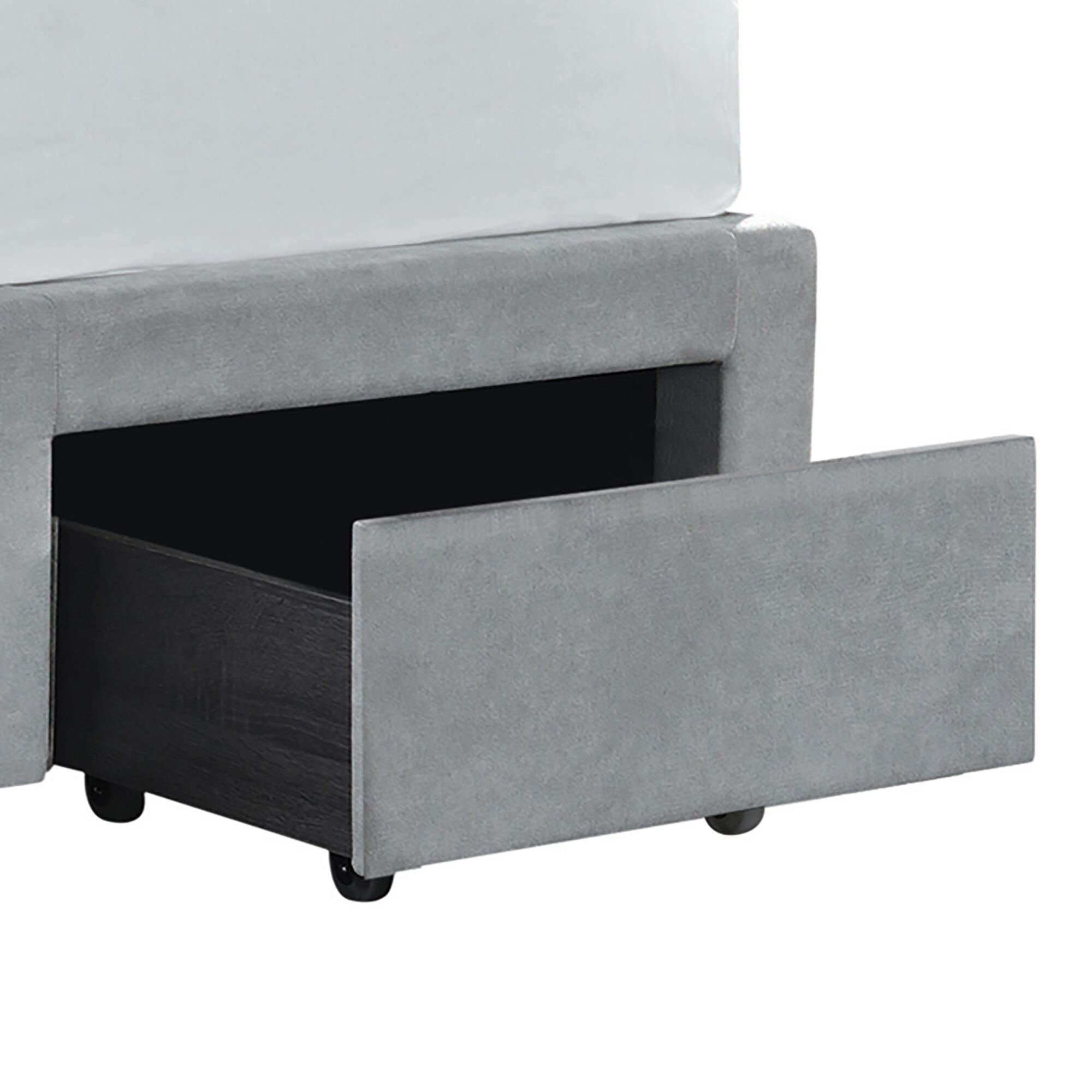 Pacific Landing Soledad Full Upholstered Storage Bed in Grey
