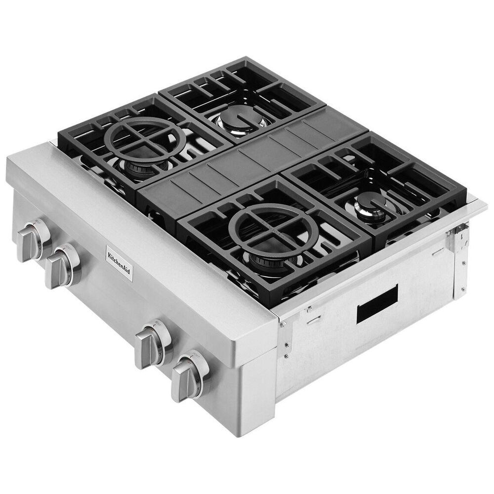 KitchenAid 30" Commercial Gas 4-Burner Cooktop in Stainless Steel ...