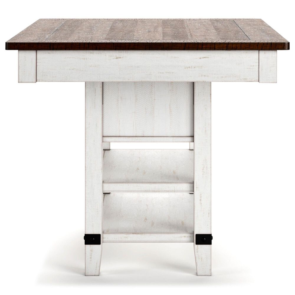 Ashley Valebeck 5-Piece Counter Height Dining Set in White, Brown and ...