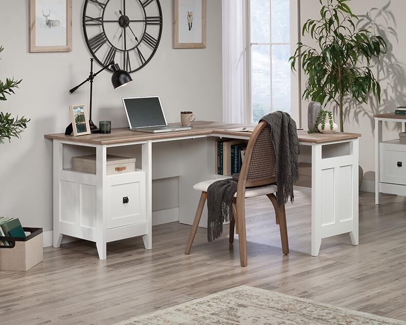 White farmhouse l shaped desk store