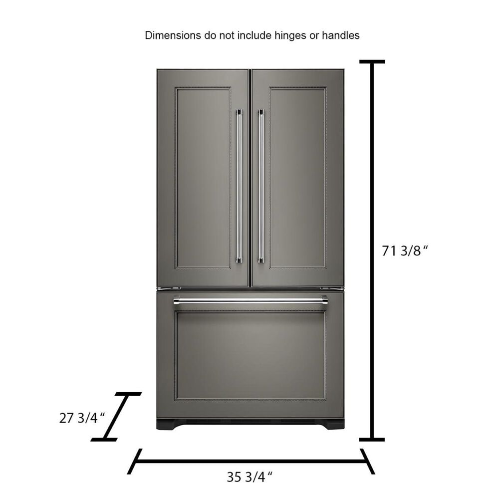 KitchenAid 22 Cu. Ft. 36" Wide Counter Depth French Door Refrigerator ...