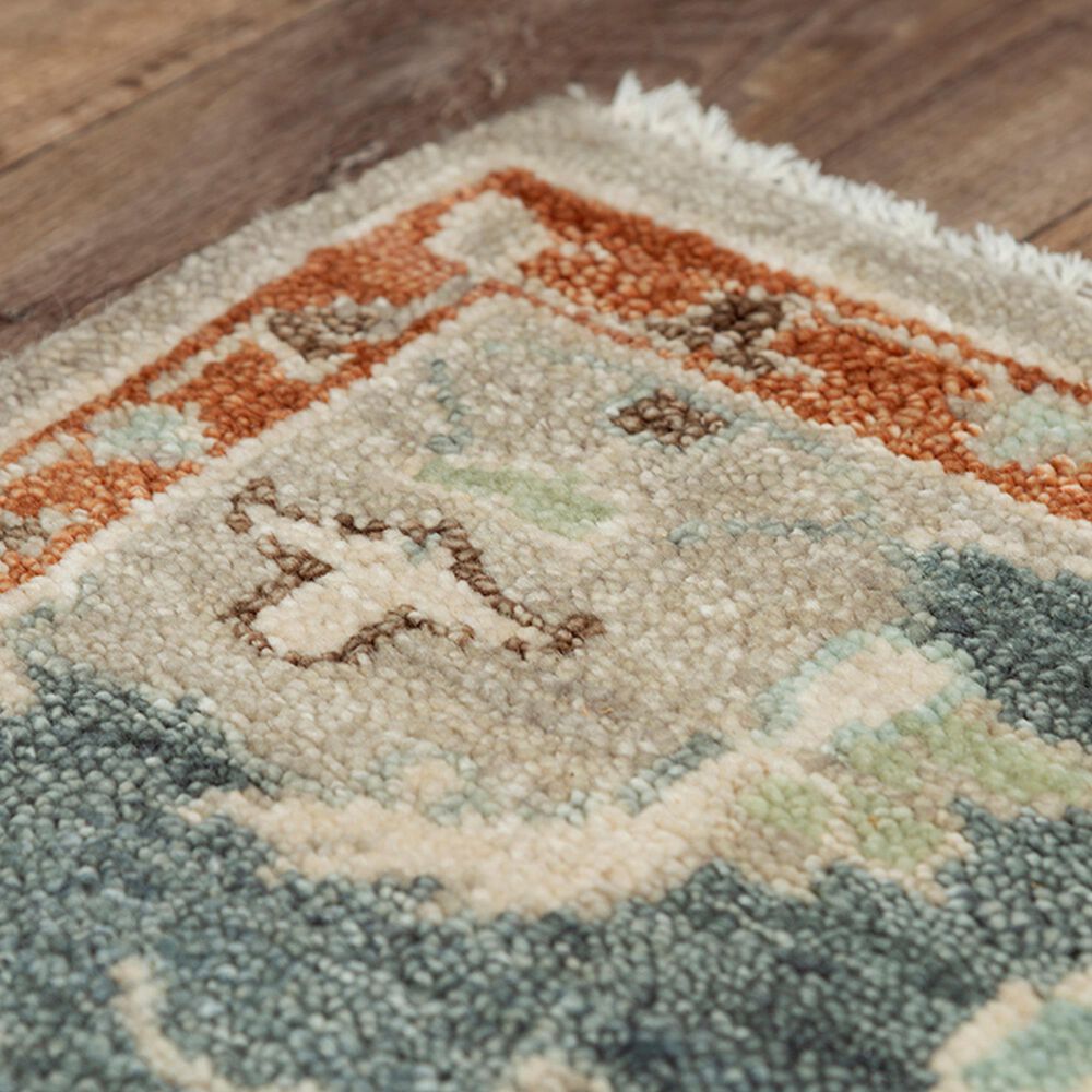 RIZZY Belmont 8' x 10' Light Blue, Beige and Rust Area Rug | Shop NFM