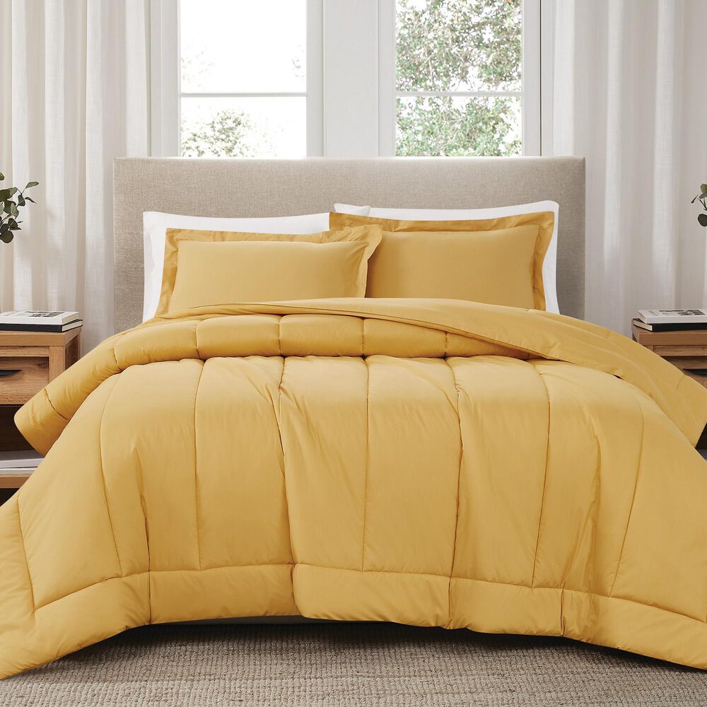 Pem America Percale 3-Piece Full/Queen Comforter Set in Mustard Yellow ...