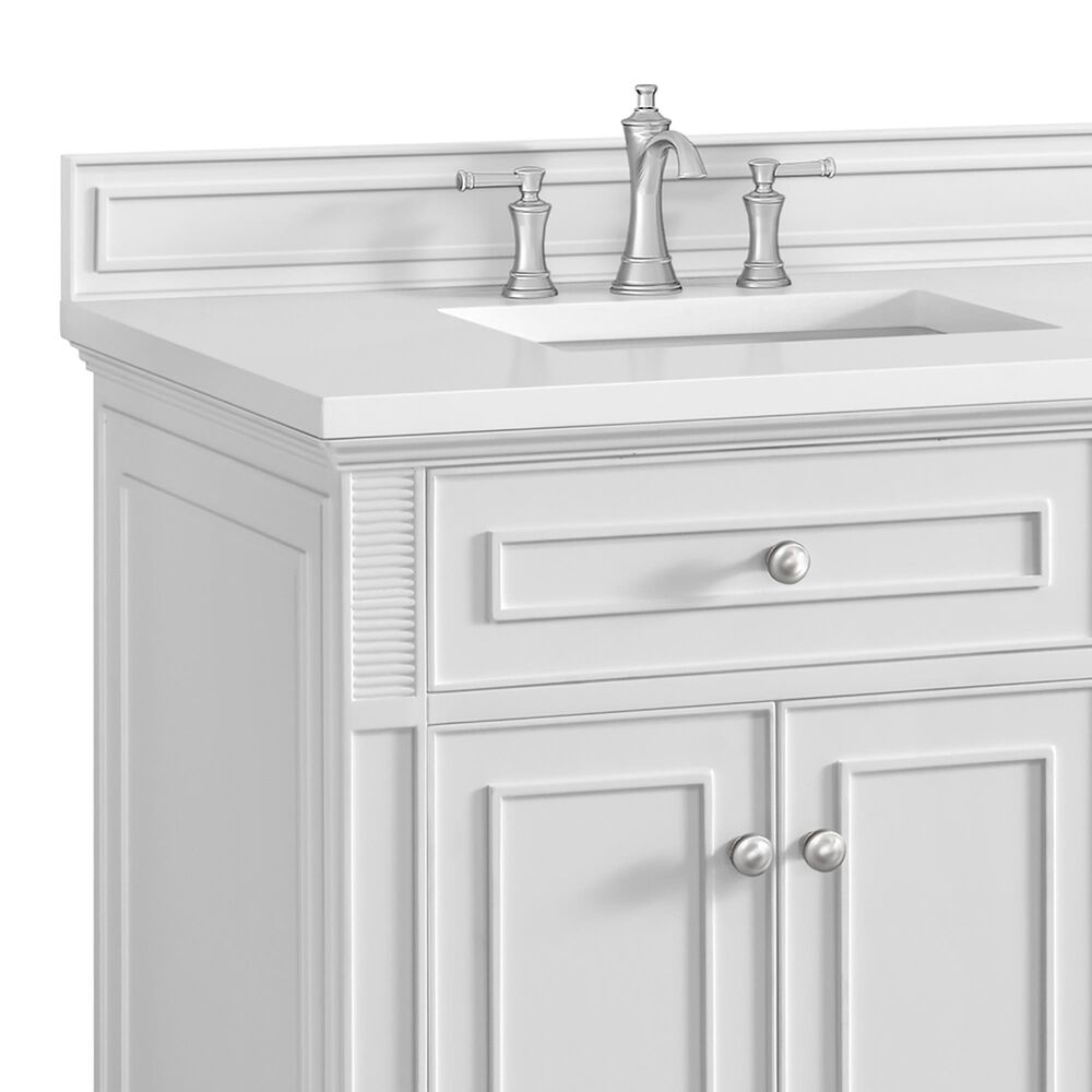 James Martin Lorelai 72" Double Vanity in Bright White with Single Hole ...