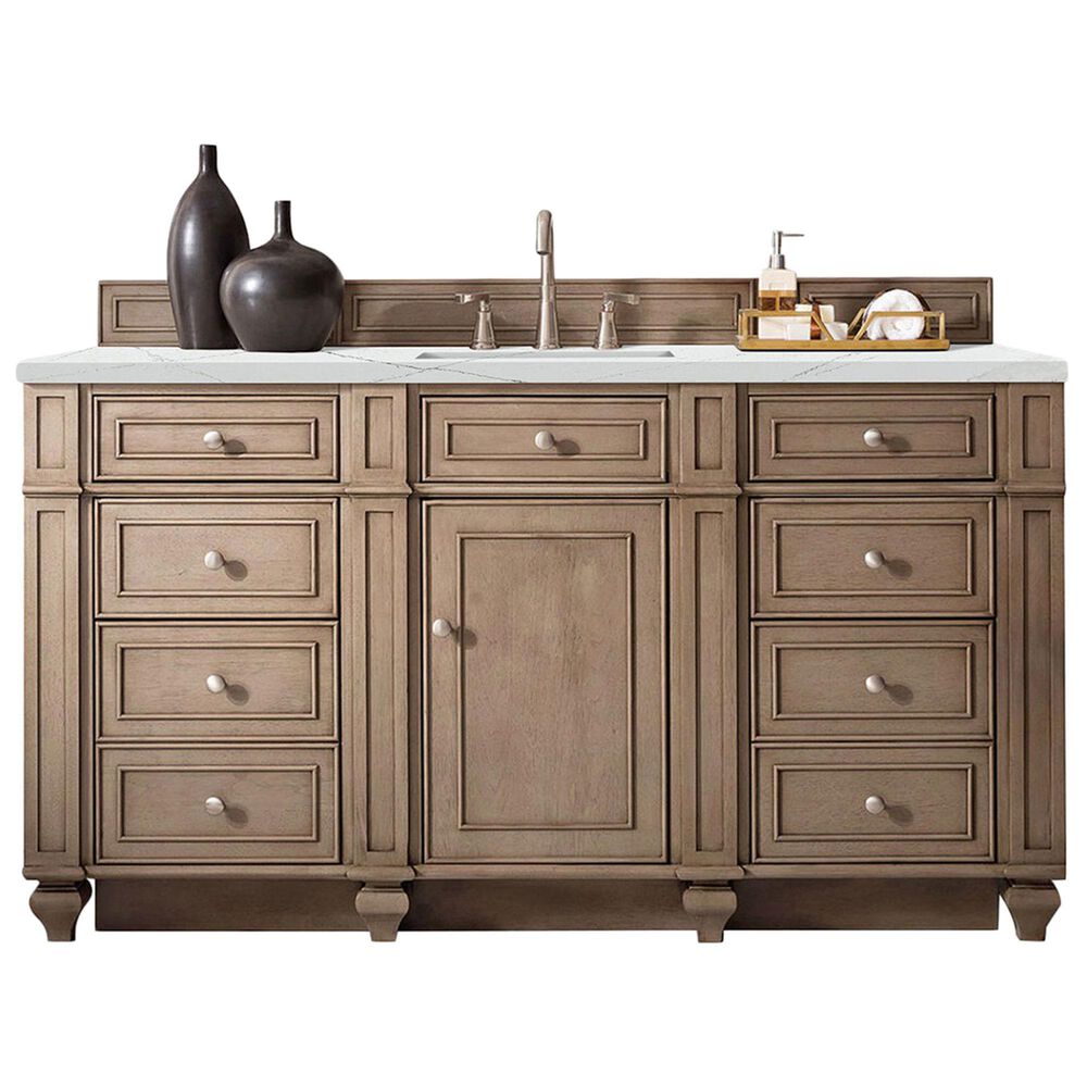 James Martin Bristol 60" Single Bathroom Vanity in Whitewashed Walnut ...