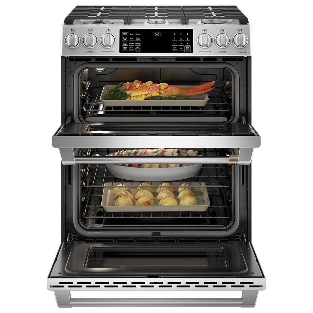 GE Appliances 30" Slide-In Front Gas Double Oven with Convection Range ...