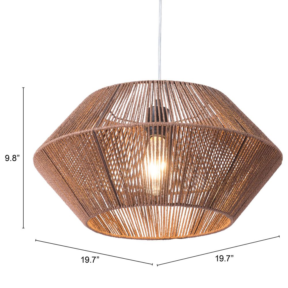 Zuo Modern Kendrick Ceiling Lamp in Brown | NFM