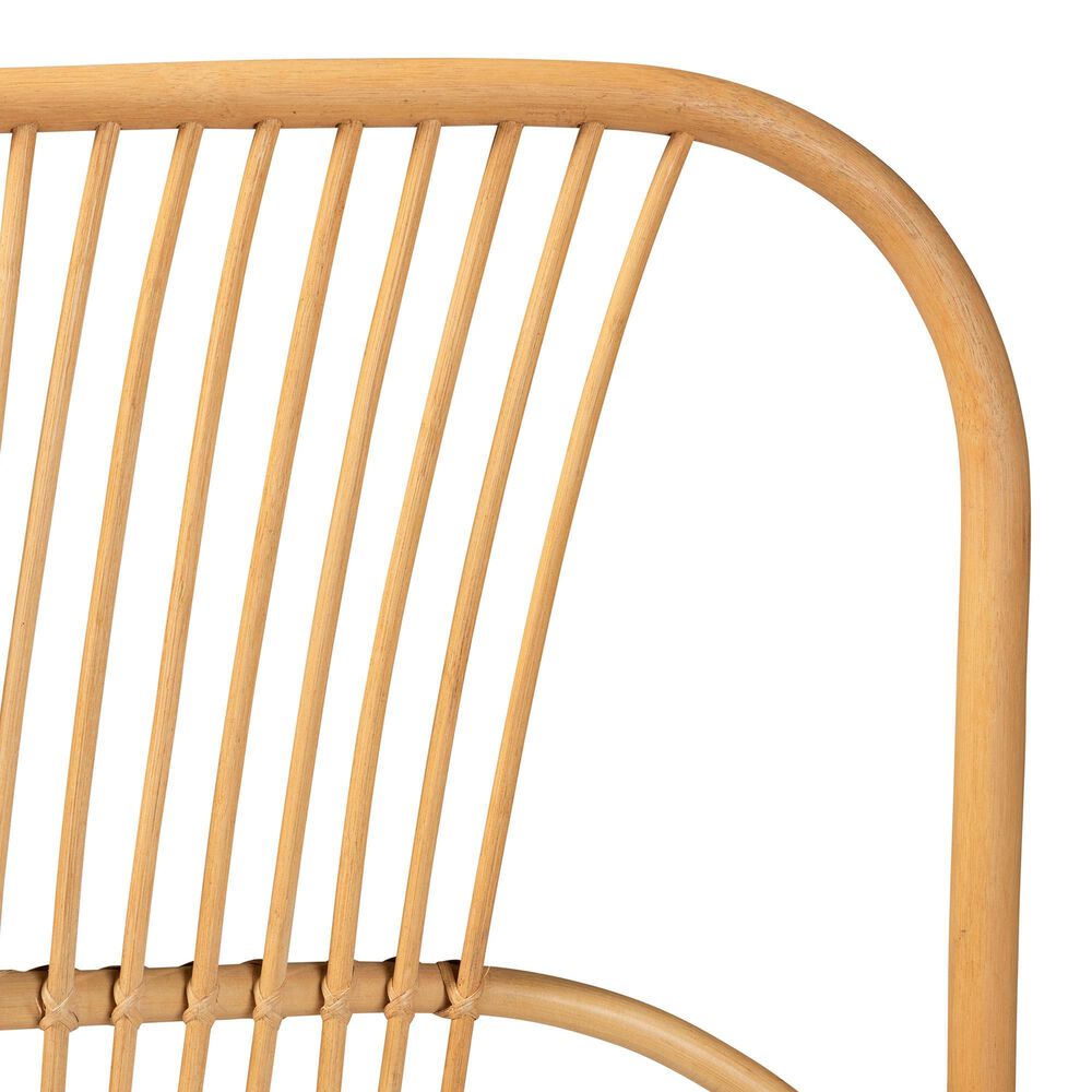 Baxton Studio Laina Queen Wall Mount Headboard in Natural Brown