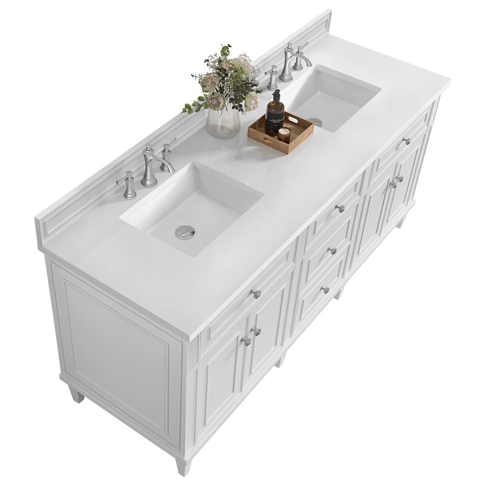James Martin Lorelai 72" Double Vanity in Bright White with Single Hole ...