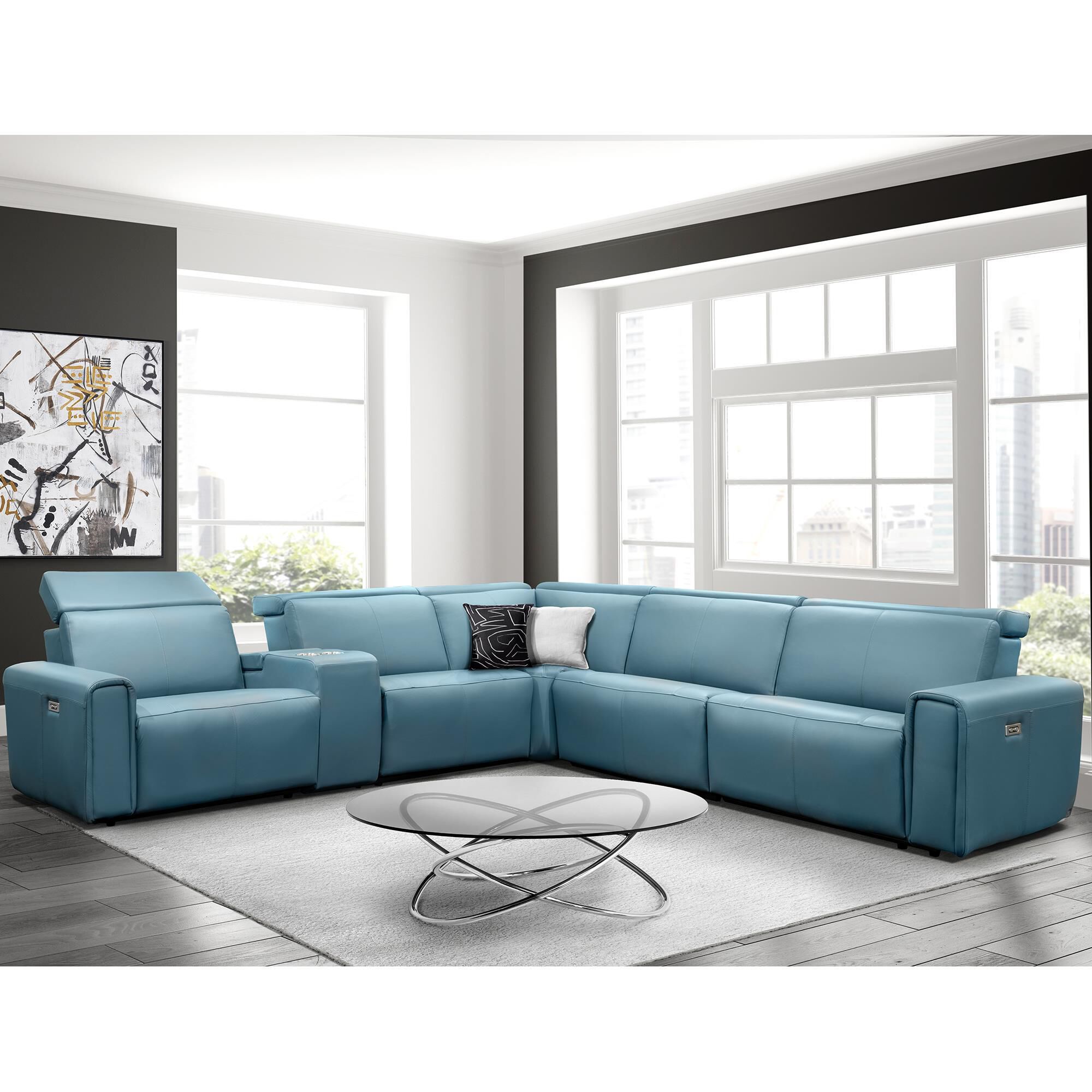 Blue l shaped sectional store