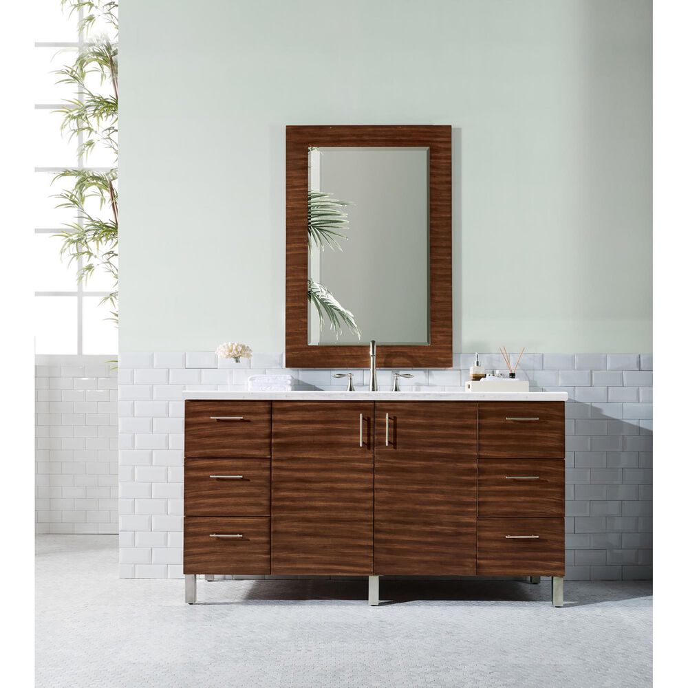 James Martin Metropolitan 60" Single Bathroom Vanity in American Walnut ...