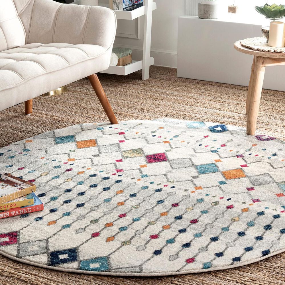 nuLOOM Bodrum RZBD16D 5' Round Multicolor Area Rug | Nebraska Furniture ...