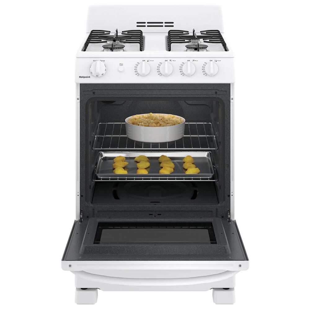 GE Appliances 24" Front-Control Gas Range in White | Nebraska Furniture ...