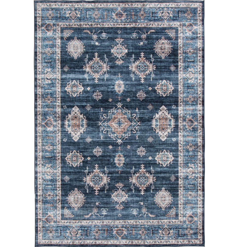navy blue patterned rug