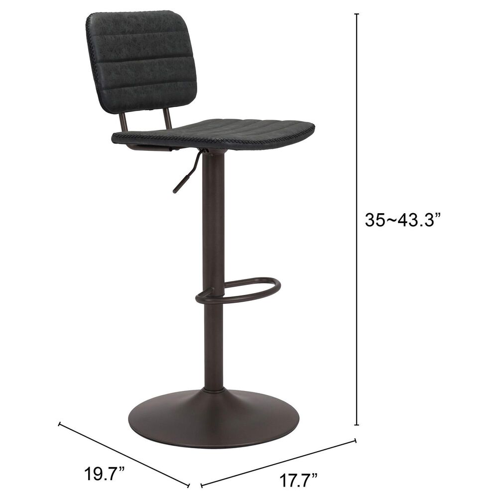 Zuo Modern Holden Bar Stool in Vintage Black | Shop NFM