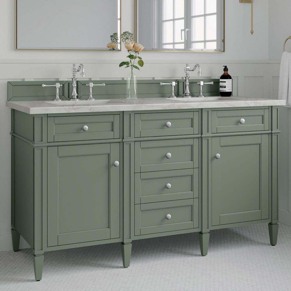 James Martin Vanities Brittany 60" Double Bathroom Vanity in Smokey ...