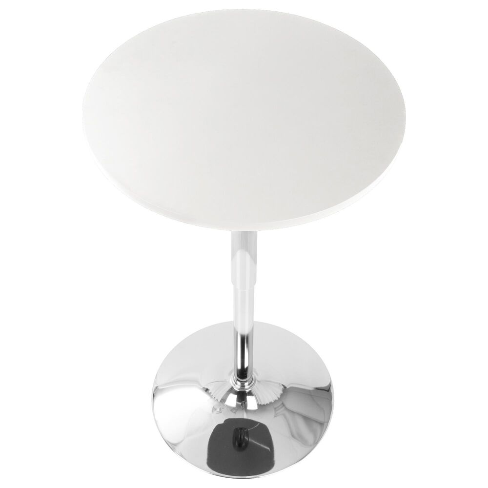 Lumisource Adjustable Bar Table in White and Chrome | NFM