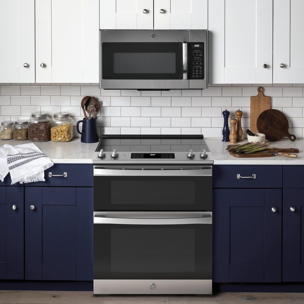 GE Appliances 30" Slide-In Electric Double Oven Range with Convection ...