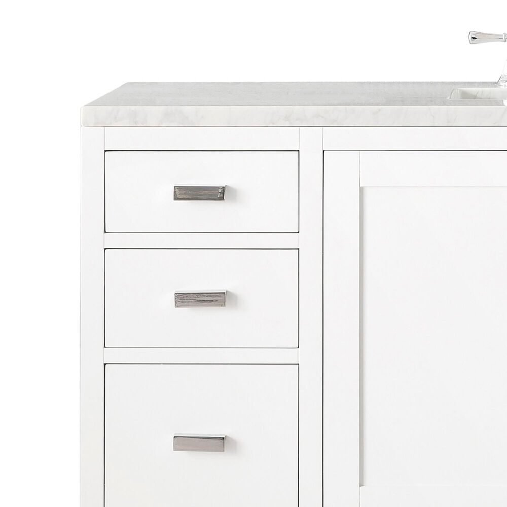 James Martin Addison 60" Single Bathroom Vanity in Glossy White with 3 ...