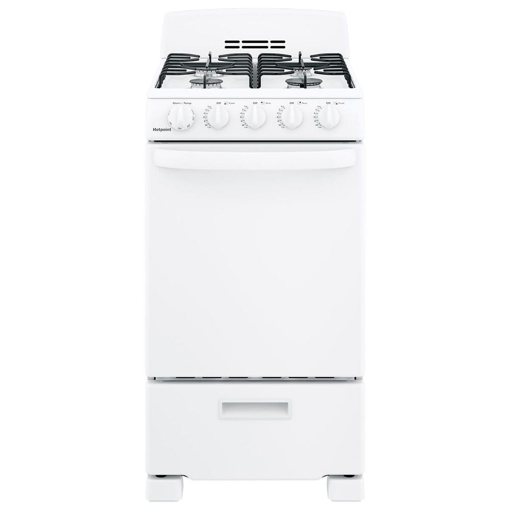 GE Appliances 20" Front-Control Gas Range in White | Nebraska Furniture ...