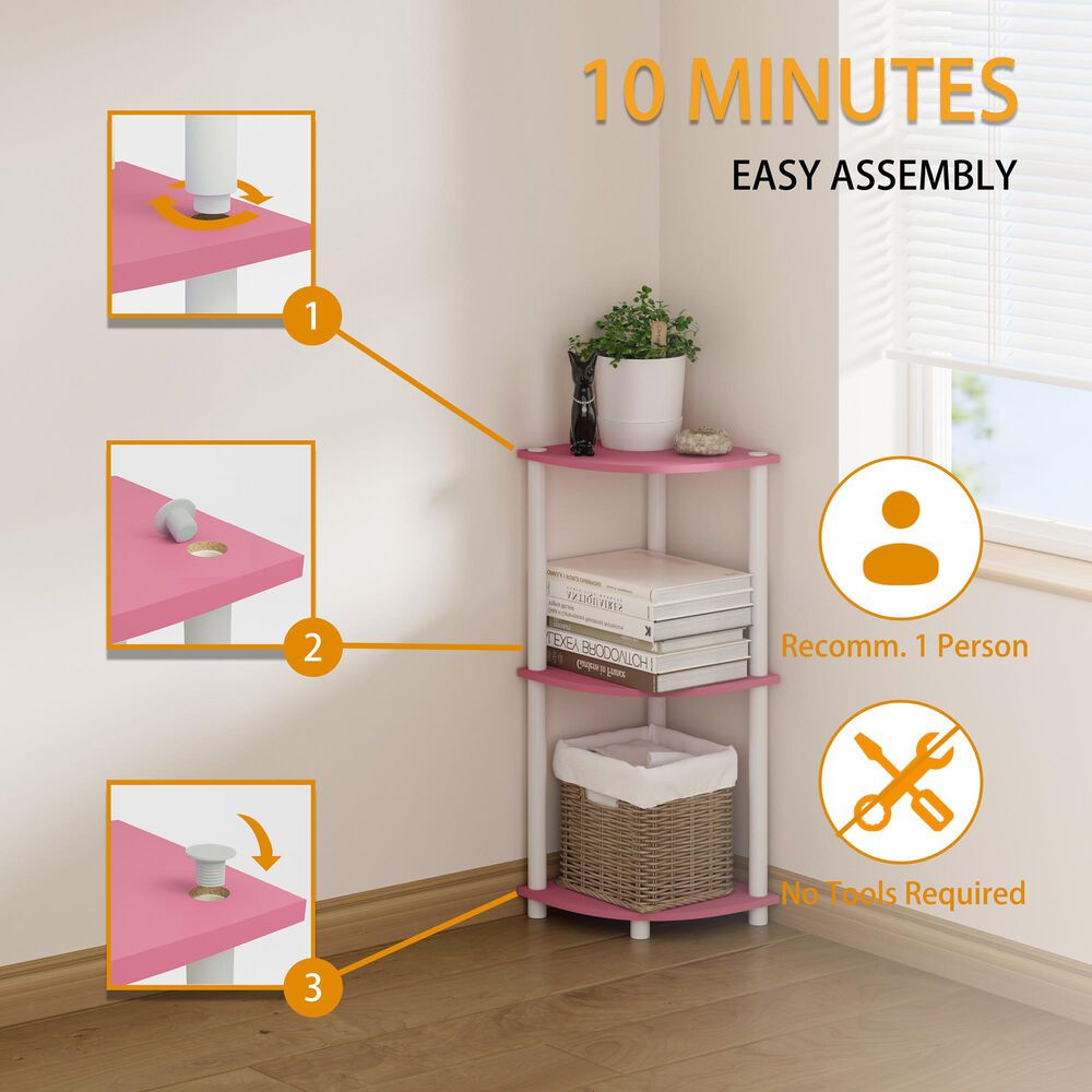 pink corner shelf