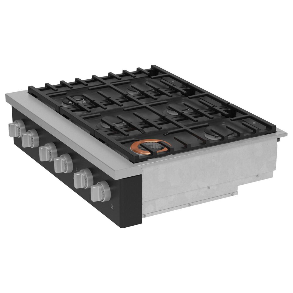 Cafe 36" Natural Gas Rangetop with 6-Burner in Matte Black and Brushed ...