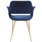 Blue River Gigi Arm Chair with Blue Cushion in Gold | Shop NFM