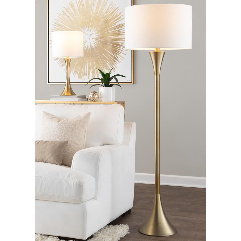 Grandview Gallery Lenuxe 65" Metal Floor Lamp in Gold | NFM