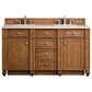 James Martin Bristol 60" Double Bathroom Vanity in Saddle Brown with 3 ...