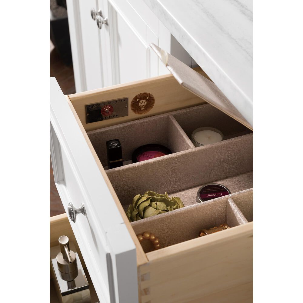 James Martin De Soto 72" Double Bathroom Vanity in Bright White with 3 ...