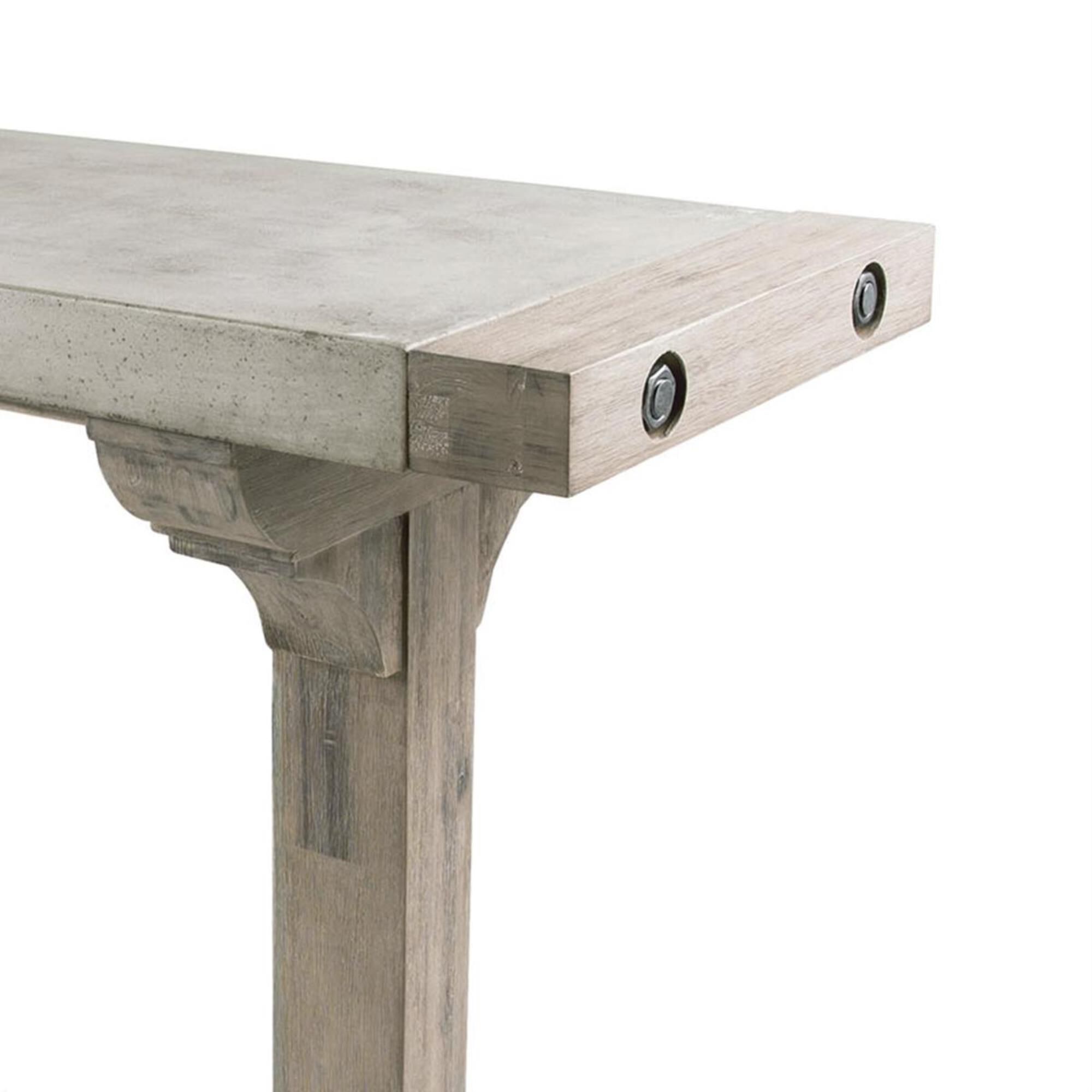 Elk Lighting Pirate Concrete and Wood Console Table with Waxed Atlantic Finish