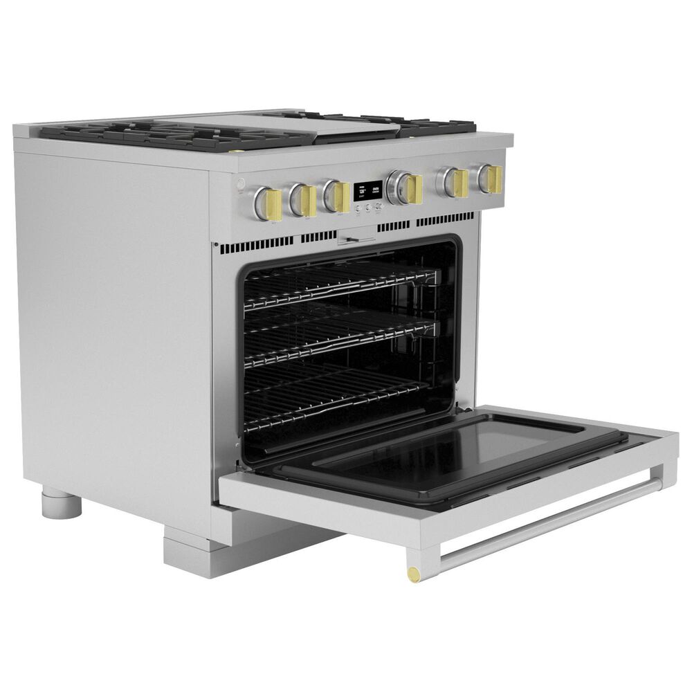 Monogram 36" All Gas Professional Range with 4 Burners and Griddle in ...
